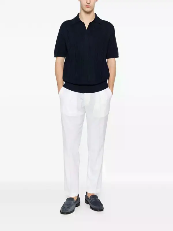 Canali V-neck Textured T-shirt