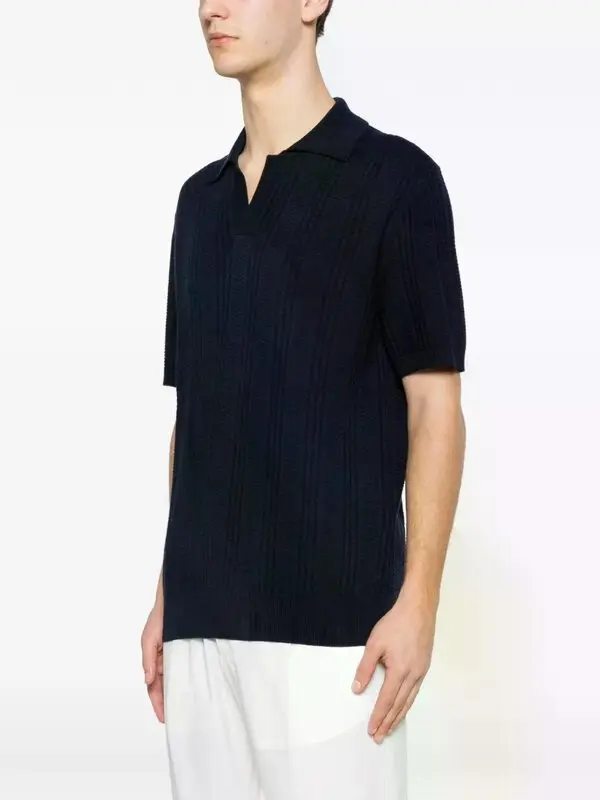 Canali V-neck Textured T-shirt