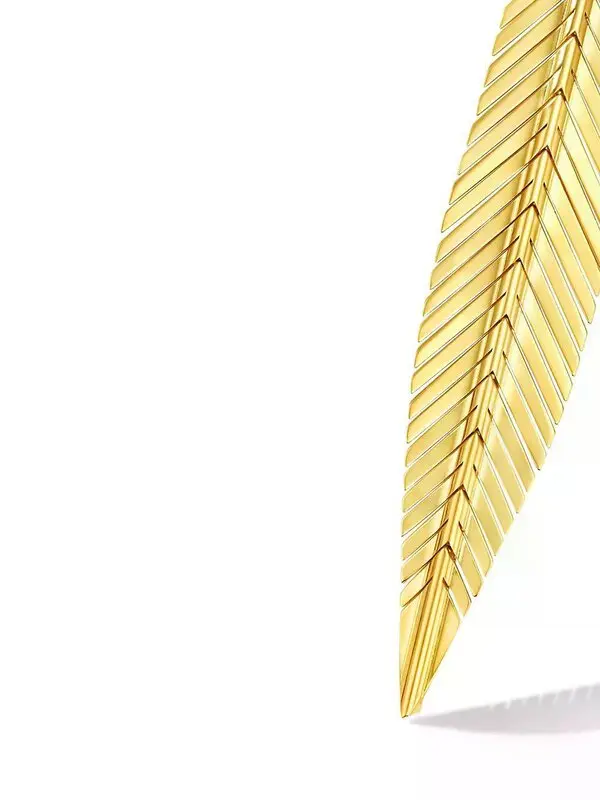 CADAR 18kt Gold Feather Earrings - Yellow