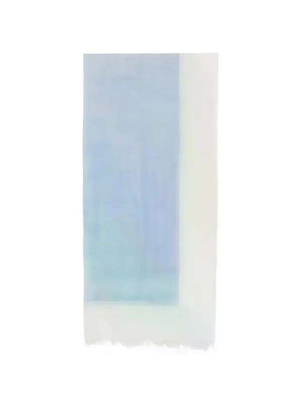 D'ANIELLO Fringed Colour Block Scarf - Blue