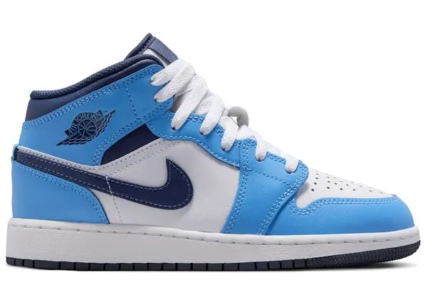 JORDAN 1 Mid Sneakers - University Blue/white/sail