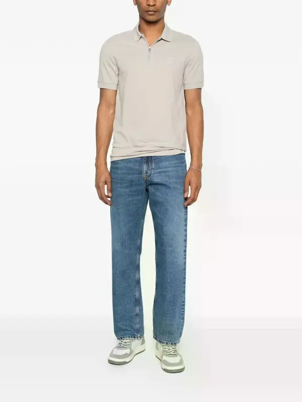 BOSS Zip Polo Shirt - Neutrals