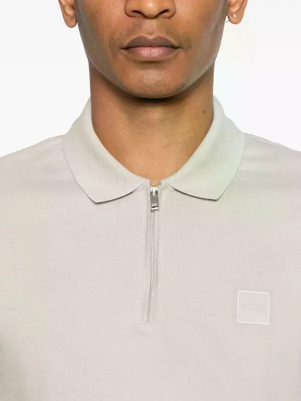 BOSS Zip Polo Shirt - Neutrals