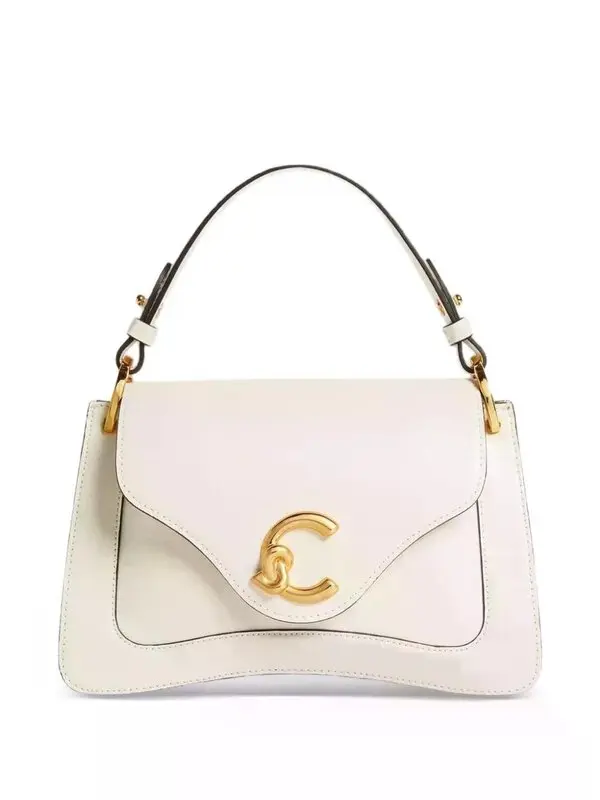 COCCINELLE Small C-me Leather Tote Bag - White