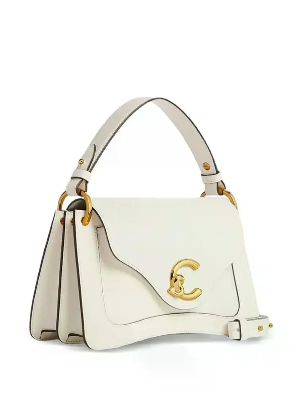 COCCINELLE Small C-me Leather Tote Bag - White