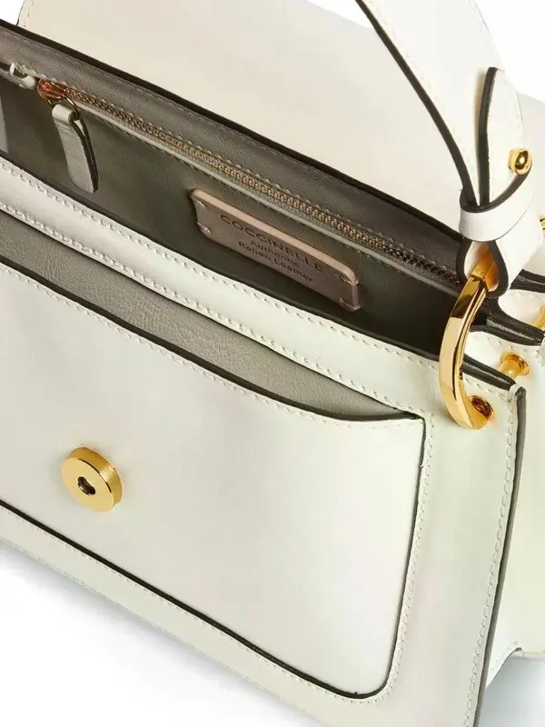 COCCINELLE Small C-me Leather Tote Bag - White