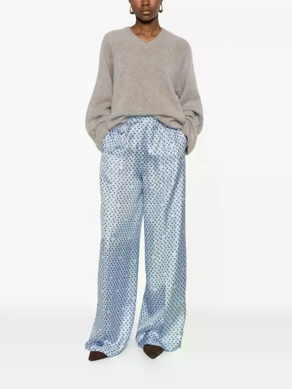 Max Mara X E. Marinella Printed Trousers - Blue