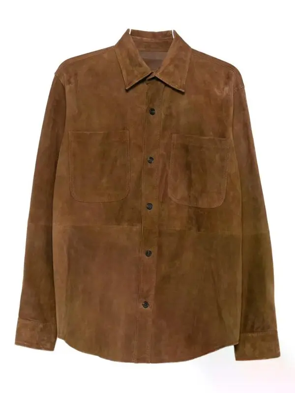 FURSAC Button-front Suede Overshirt
