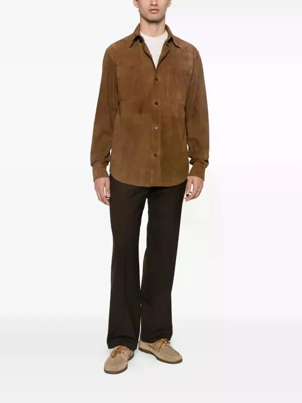 FURSAC Button-front Suede Overshirt