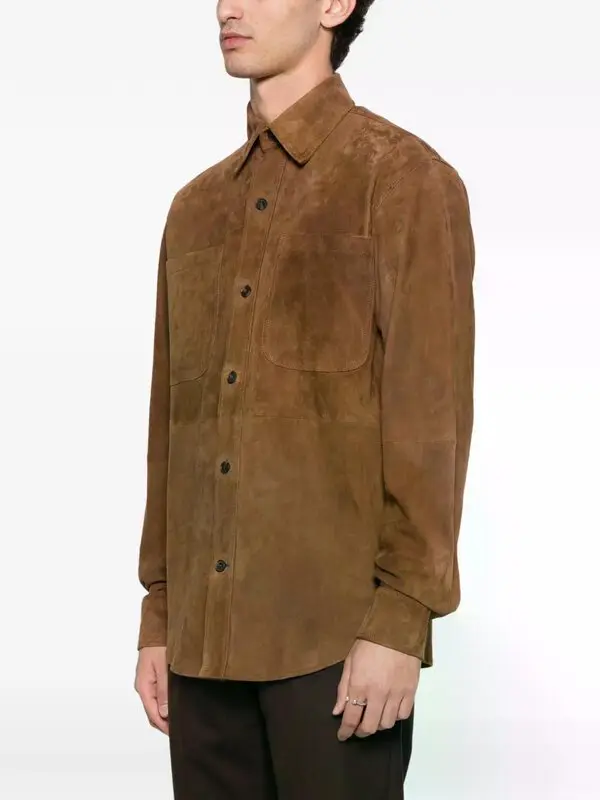 FURSAC Button-front Suede Overshirt