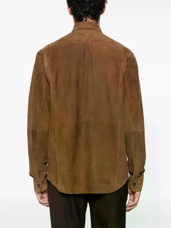FURSAC Button-front Suede Overshirt