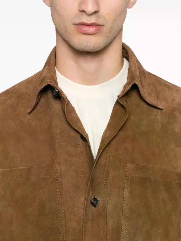 FURSAC Button-front Suede Overshirt