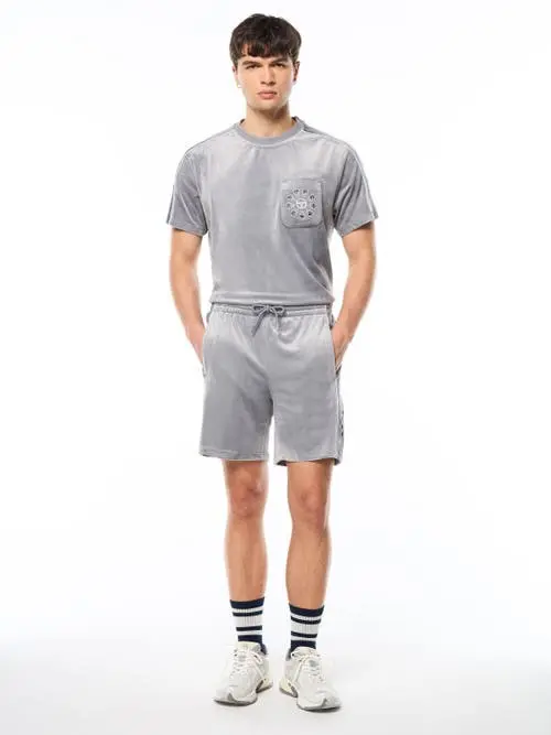 SERGIO TACCHINI Cresta Velour Shorts - Sleet