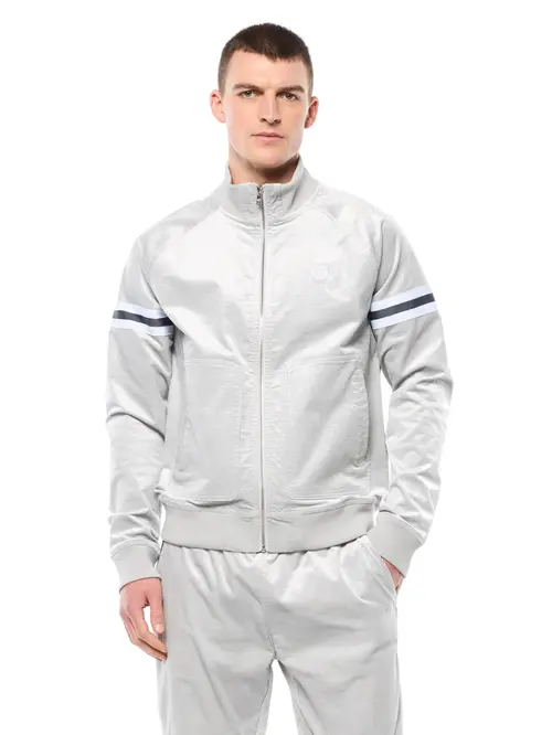 SERGIO TACCHINI Cordurato Track Jacket With Embroidered Logo - Quiet Grey
