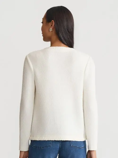 Misook Relaxed Lightweight Tweed Knit Jacket