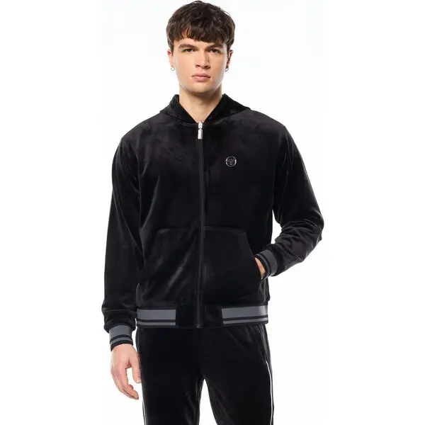 SERGIO TACCHINI Viaggioa Reversible Velour Track Jacket - Black Beauty