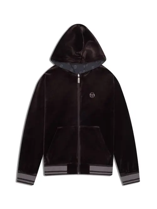 SERGIO TACCHINI Viaggioa Reversible Velour Track Jacket - Black Beauty