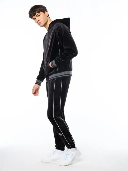 SERGIO TACCHINI Viaggioa Reversible Velour Track Jacket - Black Beauty