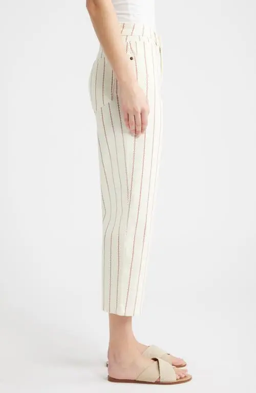 CITY BLUES Stripe Crop Straight Leg Jeans