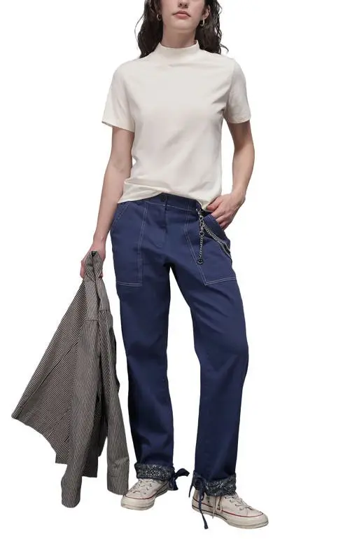 WILFANG Relaxed-fit Mock Neck T-shirt - White