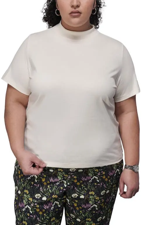 WILFANG Relaxed-fit Mock Neck T-shirt - White