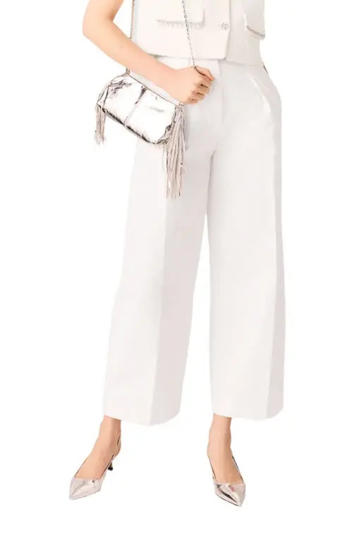 Maje High Waisted Wide-leg Trousers - White