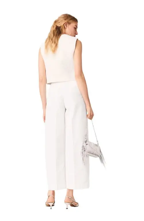 Maje High Waisted Wide-leg Trousers - White