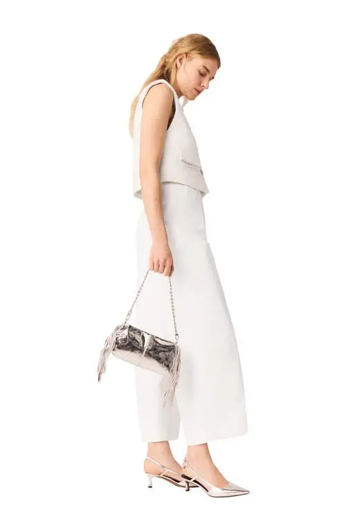 Maje High Waisted Wide-leg Trousers - White