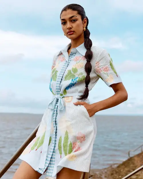 SMWR. BY THE SOMEWHERE CO Swan Lake Mini Shirt Dress