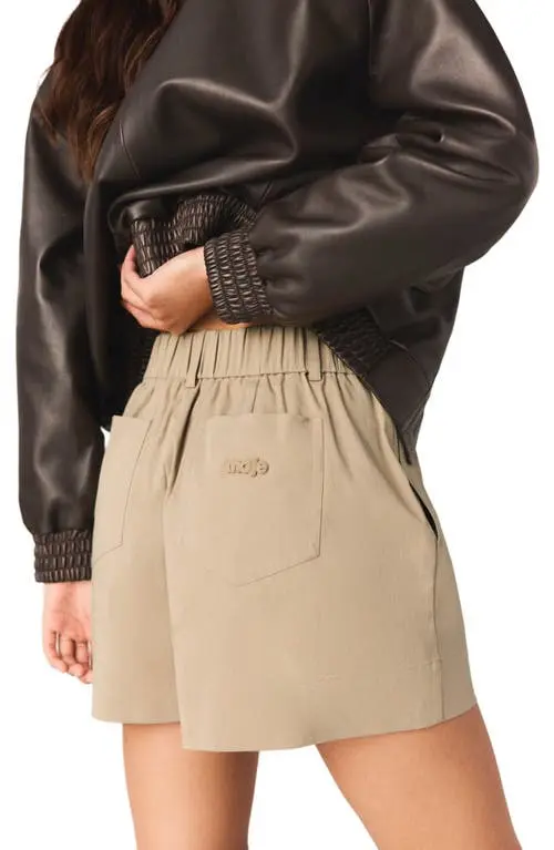 Maje Cotton Straight-leg Shorts With Belt