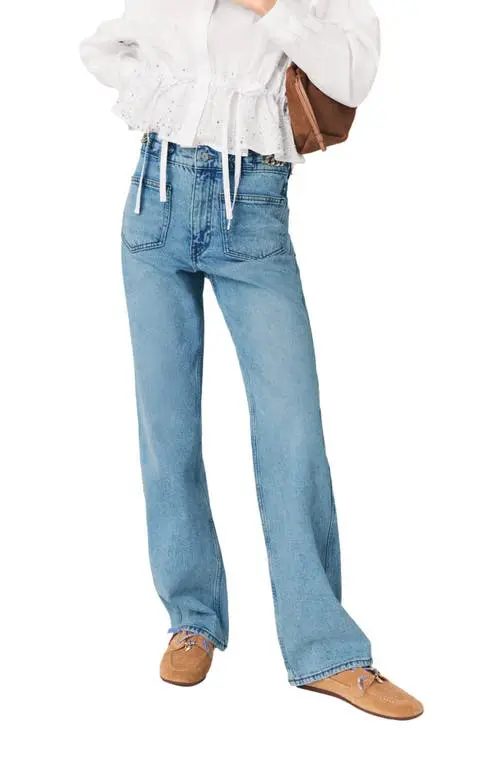 Maje Straight Leg Jeans With Chain Detail
