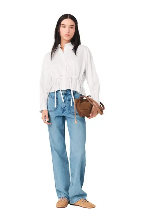 Maje Straight Leg Jeans With Chain Detail