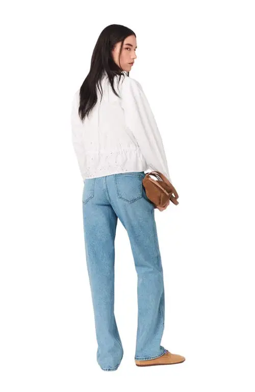 Maje Straight Leg Jeans With Chain Detail