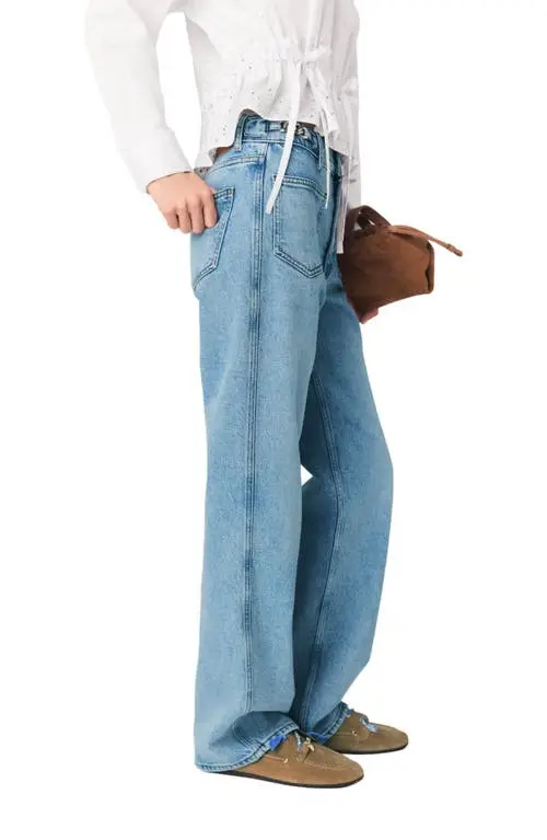 Maje Straight Leg Jeans With Chain Detail