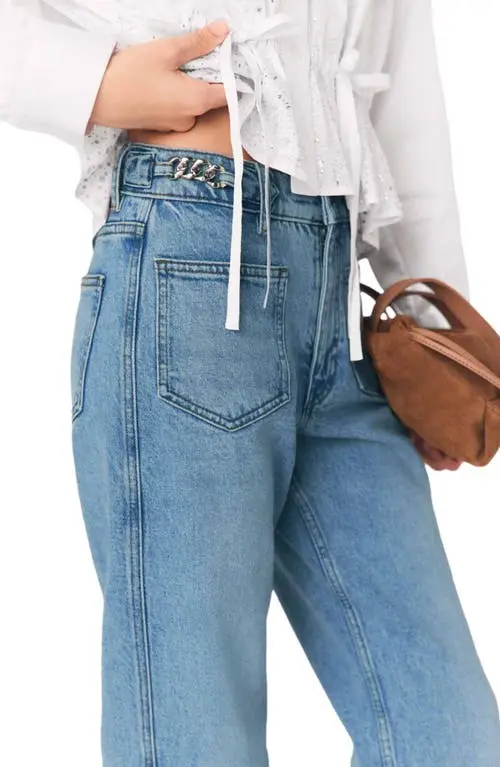 Maje Straight Leg Jeans With Chain Detail