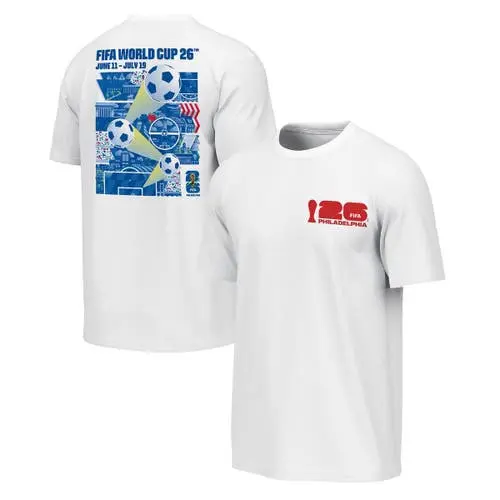 OUTERSTUFF 2026 Fifa World Cup Philadelphia Host City Poster Graphic T-shirt - White