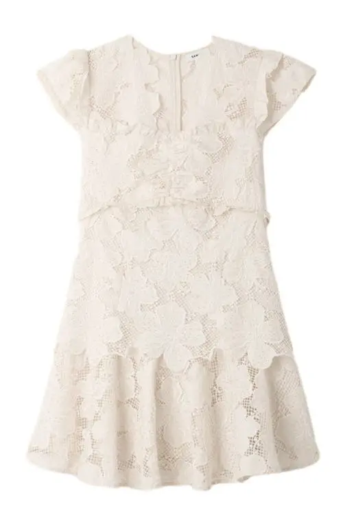 Sandro Floral Guipure Lace Mini Dress - White