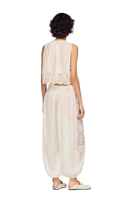 Sandro Crepon Crop Top