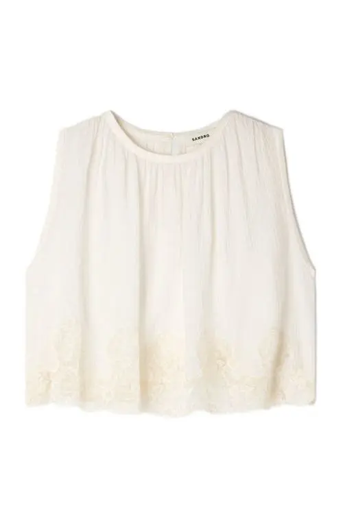 Sandro Crepon Crop Top