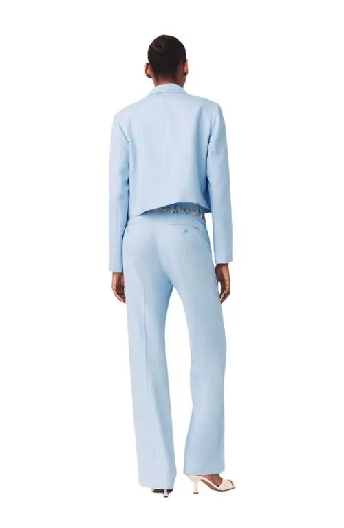 Maje Short Single-breasted Jacket - Blue Sky