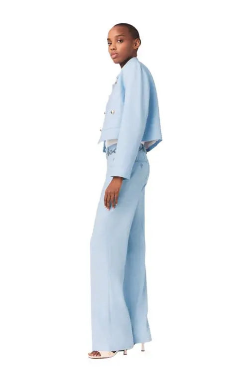 Maje Short Single-breasted Jacket - Blue Sky