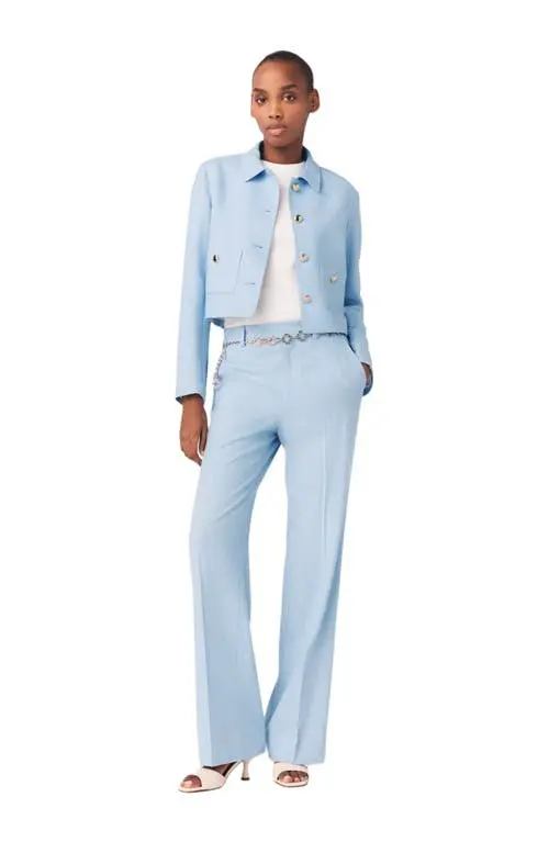 Maje Short Single-breasted Jacket - Blue Sky