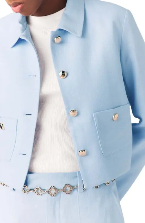 Maje Short Single-breasted Jacket - Blue Sky