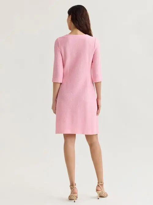 Misook Tweed Knit Sheath Dress - Pink