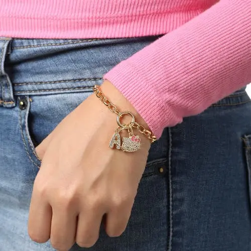 HELLO KITTY Initial Charm Bracelet
