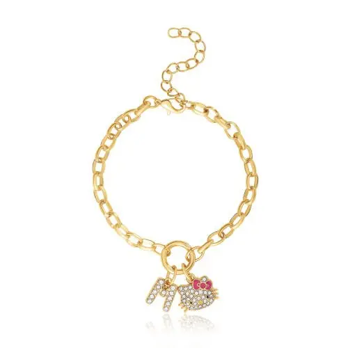 HELLO KITTY Crystal Charm Bracelet - M