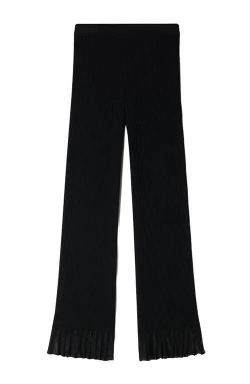 Sandro Ruffled Knit Trousers