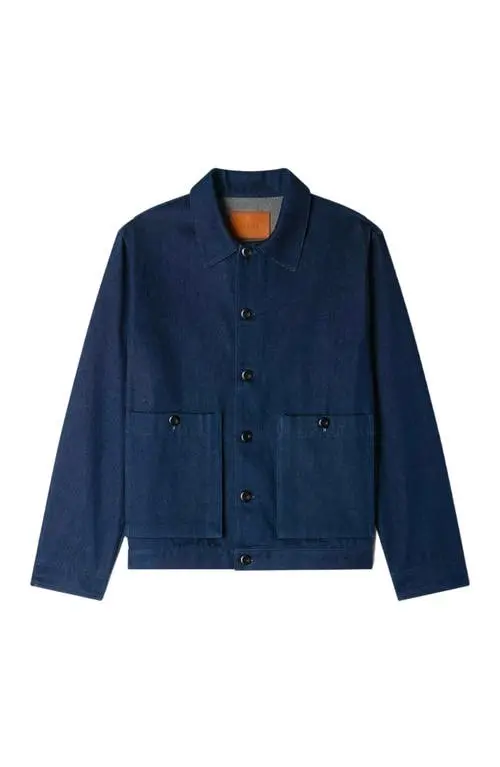 Sandro Denim Worker Jacket - Navy Blue