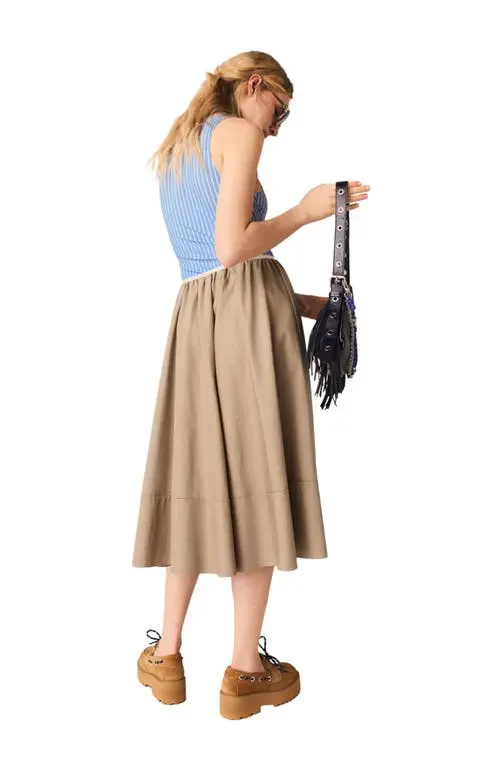 Maje Mid-length Cotton Skirt