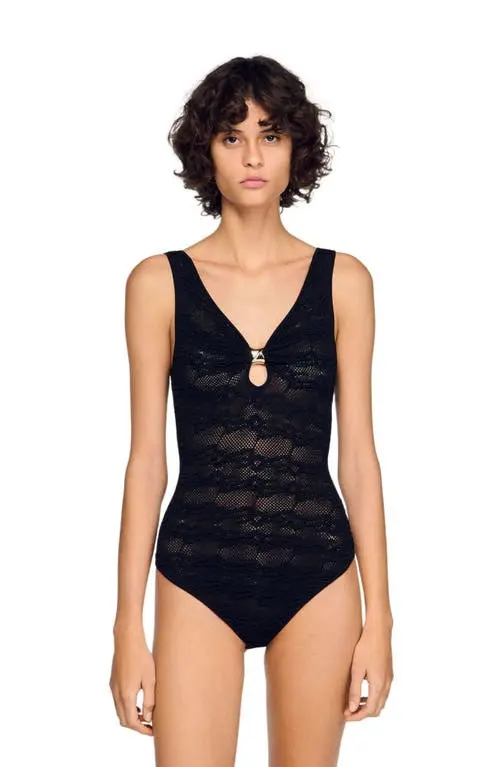 Sandro Jewellery Detail Knit Leotard